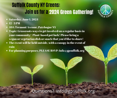 Join us June 1st for a Green Gathering! – Green Party of Suffolk County